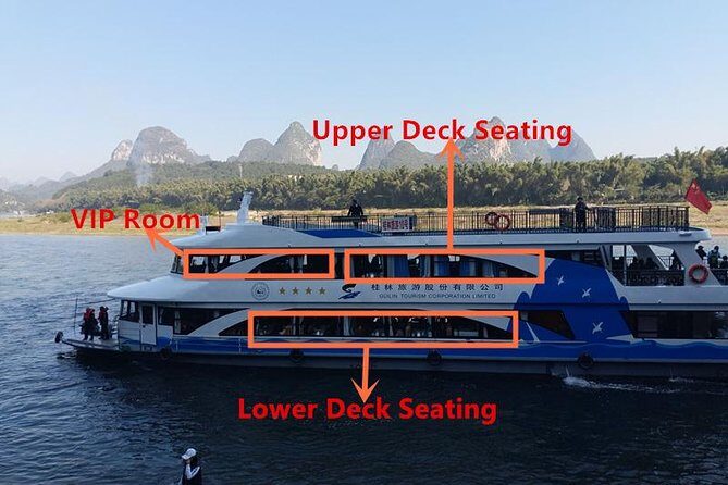 1-Day Relaxing Li River Cruise with the 4 Star Luxury boat Upper Deck Seating - An Early Start with Thoughtful Logistics