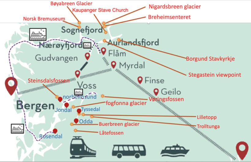 2 day tour to hardangerfjord, flåm næroyfjord vøringsfossen - Key Points