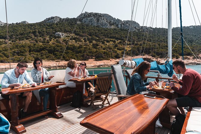 All Day Cruise -3 Islands to Agistri,Moni, Aegina with lunch and drinks included - Lunch on Board: Greek Flavors and Endless Drinks