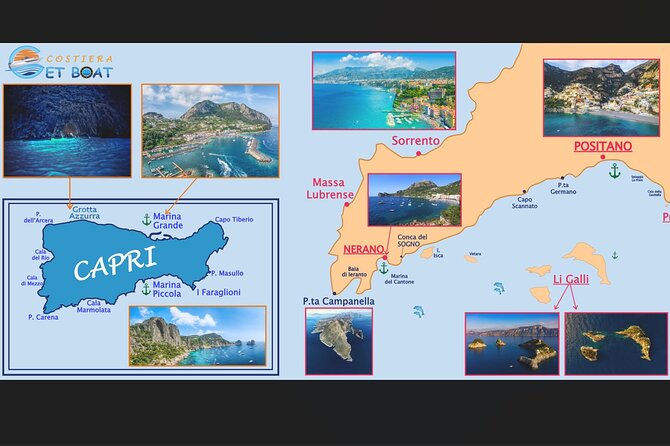 Amalfi Coast, Capri & Li Galli Islands BOAT EXCURSION - Exploring the Coves: Il Duoglio and Santa Croce