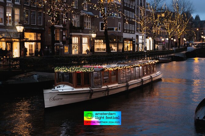 Amsterdam Light Festival: Canal Cruise Covered Saloon Boat - Highlights of the Luminous Artworks