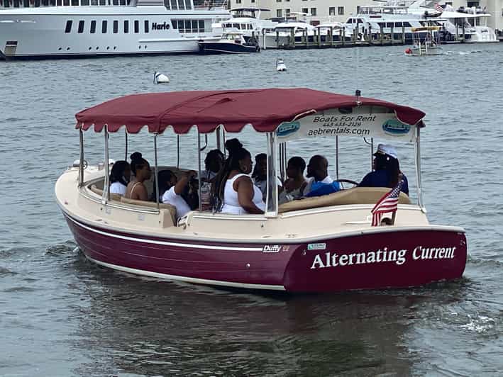Annapolis: Electric Boat Rental - Duffy Sun Cruiser - 10ppl - Key Points