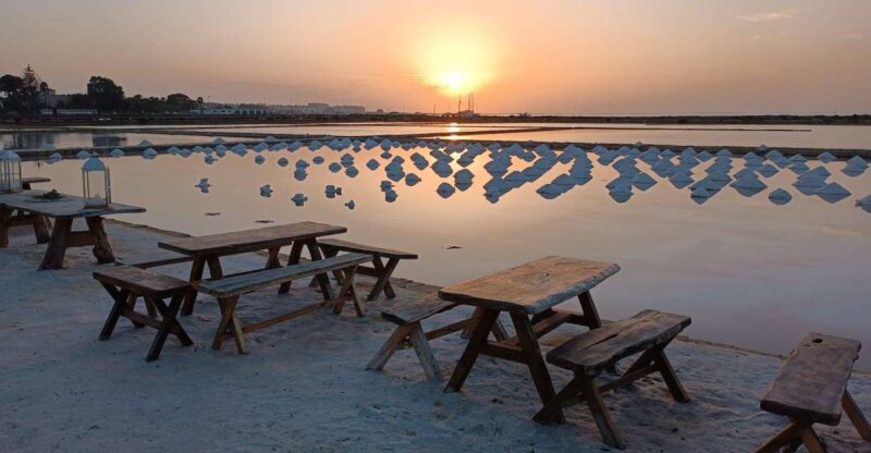 Aperitif in a old tub of salt in Marsala - The Historic Salt Production Process