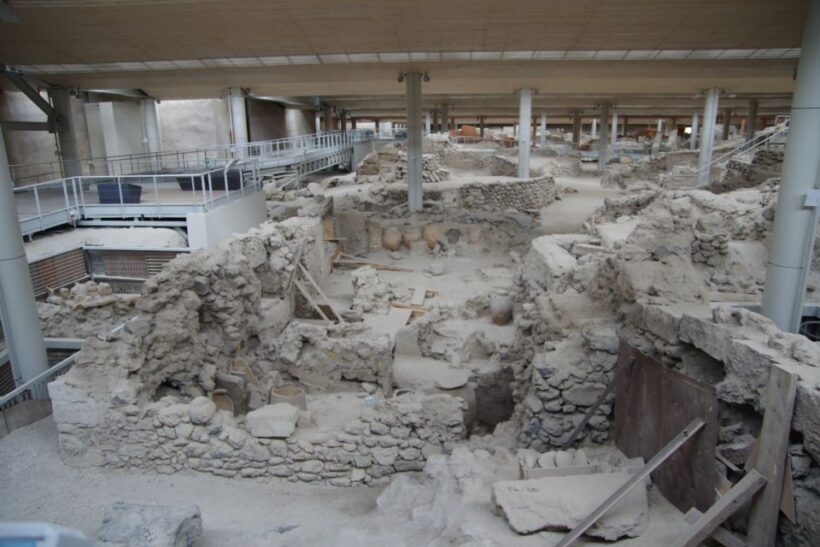 Archaeological Bus Tour To Akrotiri Excavations & Red Beach - First Stop: The Prophet Elias Monastery