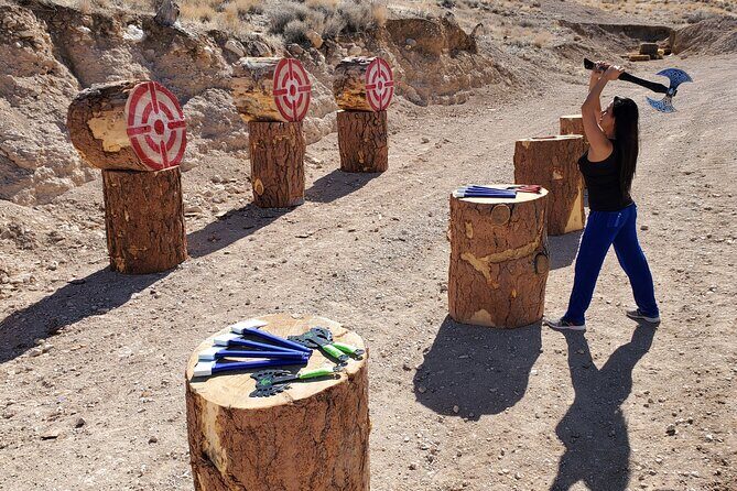Axes, Arrows and Bullets Combo Package in Las Vegas - Axe-Throwing: A Fun Change of Pace