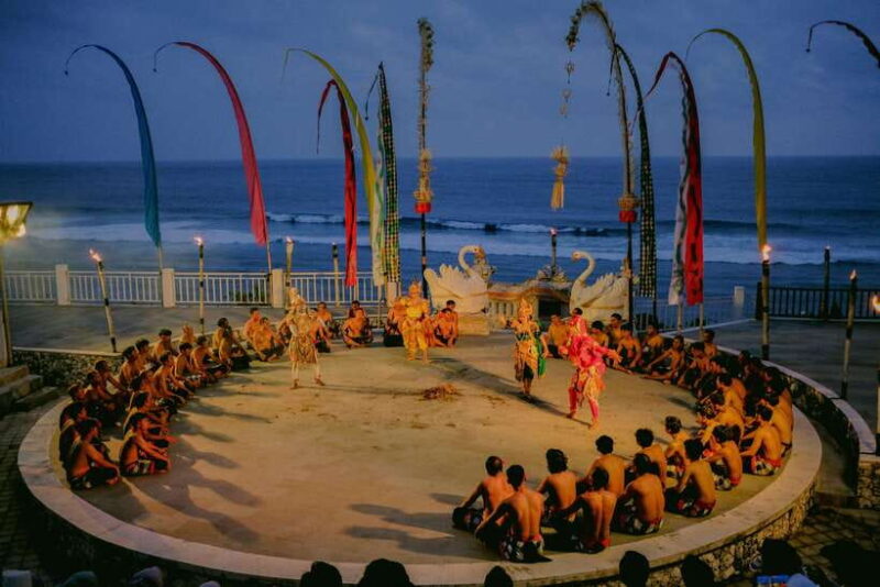 Bali: Melasti Kecak Dance, Padang Beach & Jimbaran Bay Tour - Enjoying Jimbaran Bay: Seafood with a View