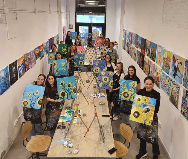 Barcelona: Learn to paint, sip wine, enjoy snacks & music - An Inside Look at the Arte Bar Experience