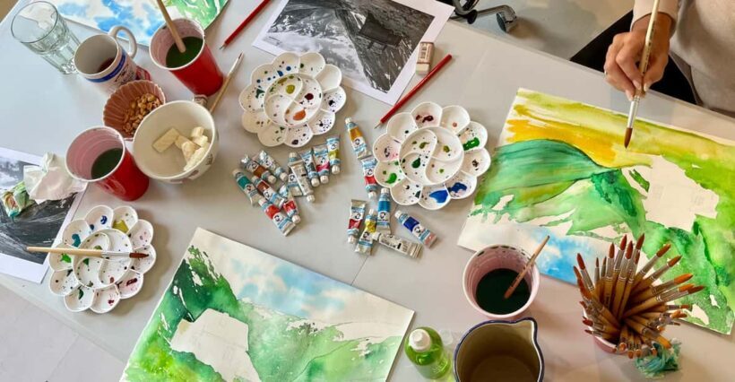 Bergen: paint Norwegian landscape with watercolor - Key Points