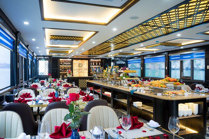 Best Seller Halong Luxury Day Cruise: Buffet Lunch & Sunset Party - The Buffet Lunch