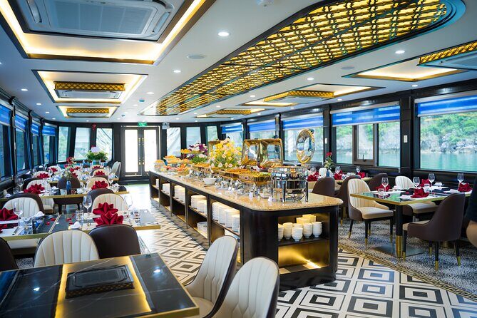 Best Seller Halong Luxury Day Cruise: Buffet Lunch & Sunset Party - Afternoon Activities and Relaxation