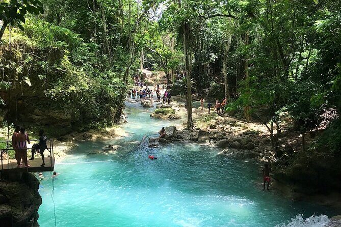 Blue Hole Waterfall & Bamboo Rafting Tour Ocho Rios-Transfer Only - What Travelers Can Expect