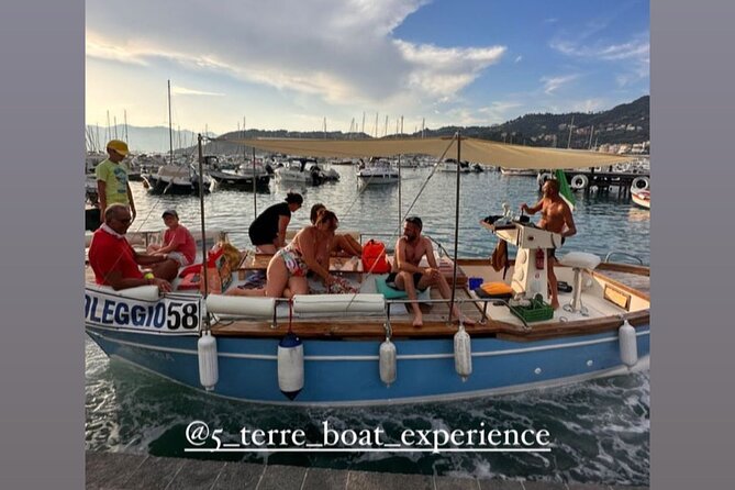 Boat Tour 5 Terre & Portovenere Food - Drink - Music - Swim - Scenic Highlights and Swimming Spots