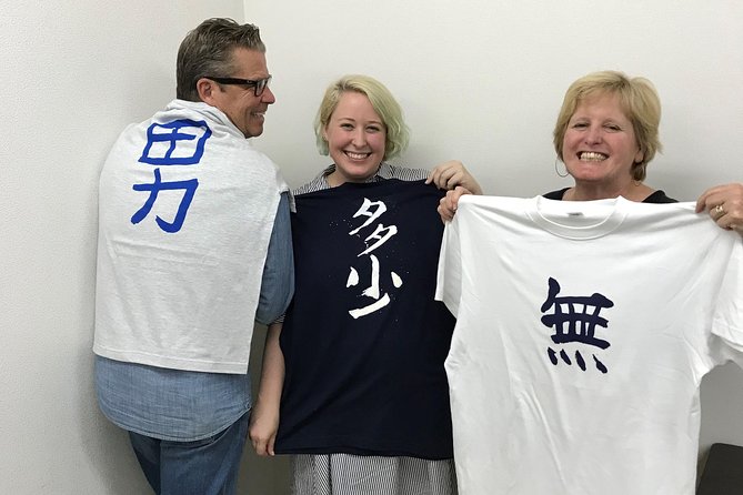 Calligraphy and Make Your Own Kanji T-Shirt in Kyoto - Key Points