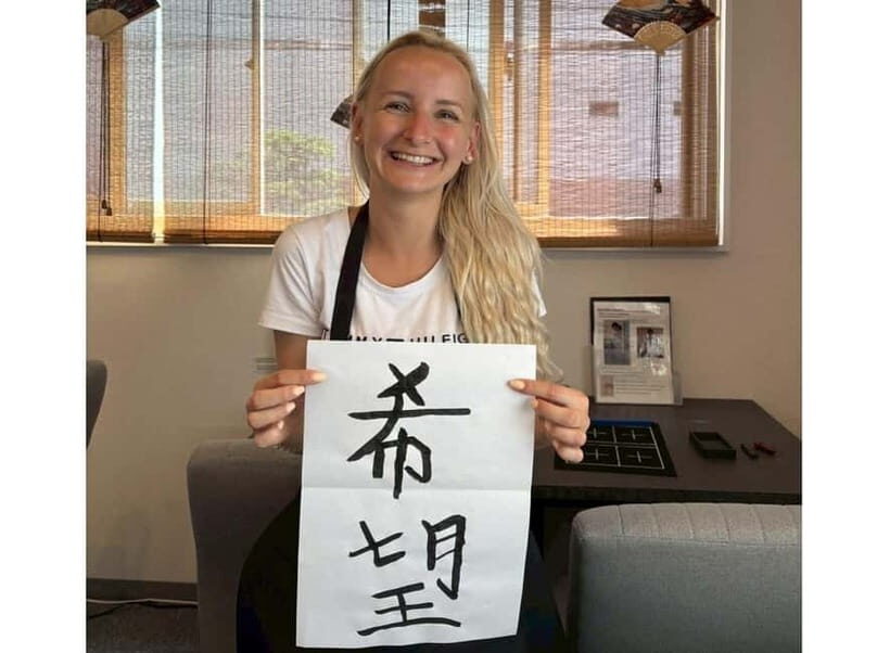 Calligraphy & print your calligraphy on a T-shirt. - An In-Depth Look at the Japanese Calligraphy Experience