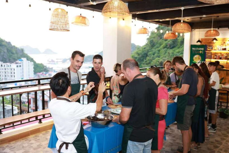 CatBa: Authentic Vietnam Cooking Class and local market tour - Cooking in Linda Kitchen