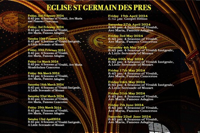 Classical Music Concert Saint Germain des Prés Church - The Sum Up