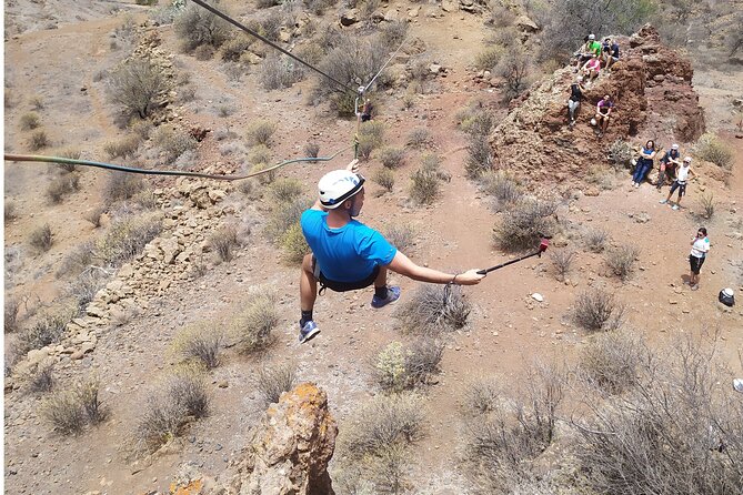 Climbing + Zipline + via Ferrata + Cave. Adventure Route in Gran Canaria - Exploring Enigmatic Volcanic Caves