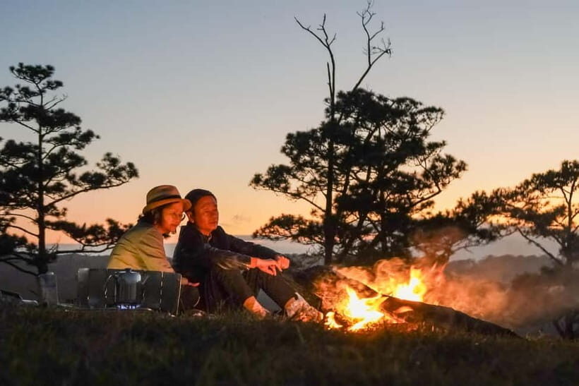 Dalat: Sunset & Starlit Campfire - Nature Hike Photograph - Sunset and Dinner Setup