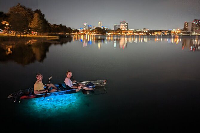 Date Night LED Glow Clear Kayak or Clear Paddleboard & Champagne - Key Points