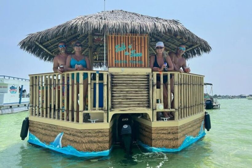 Destin: Sunset Crab Island & Dolphin Tour on Tiki Vessel - Key Points