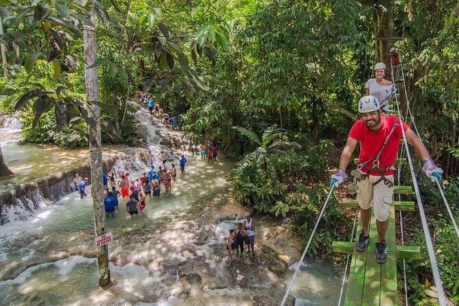 Dunns River Falls, Zipline, Bamboo Rafting, Horseback Ride Tour - Key Points