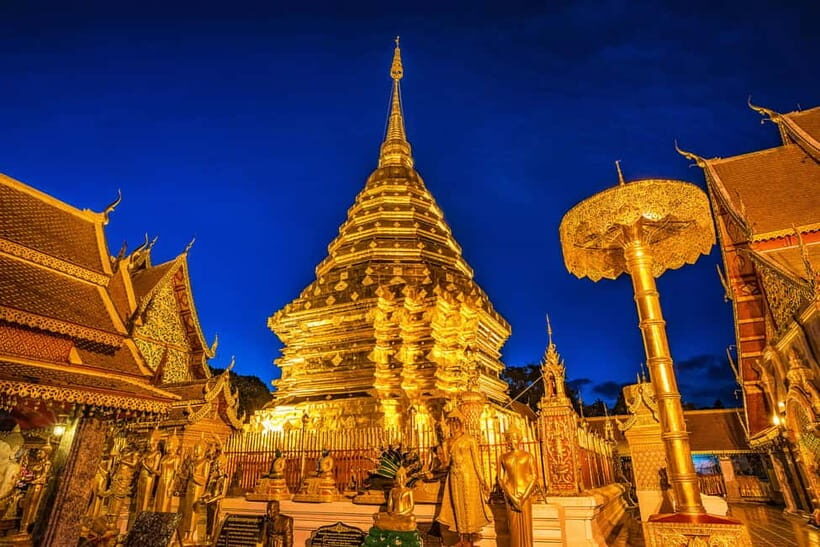 Early morning Doi Suthep with monk chanting and alms - Key Points