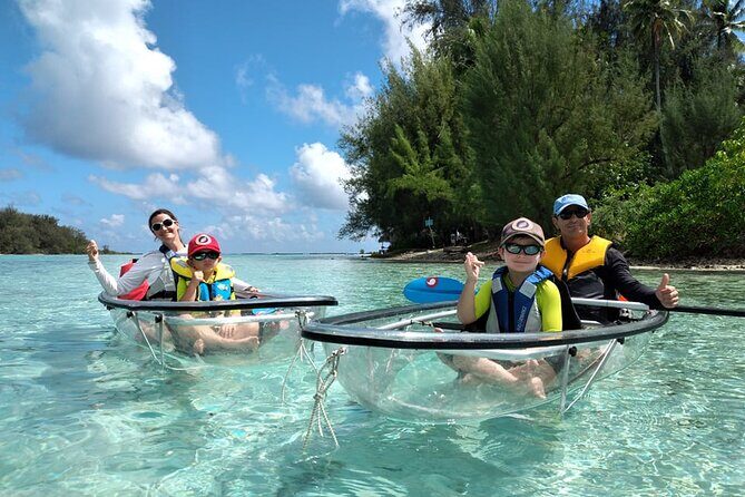 Eco guided excursion to the lagoon of Moorea in a transparent kayak Afternoon 2h - Key Points