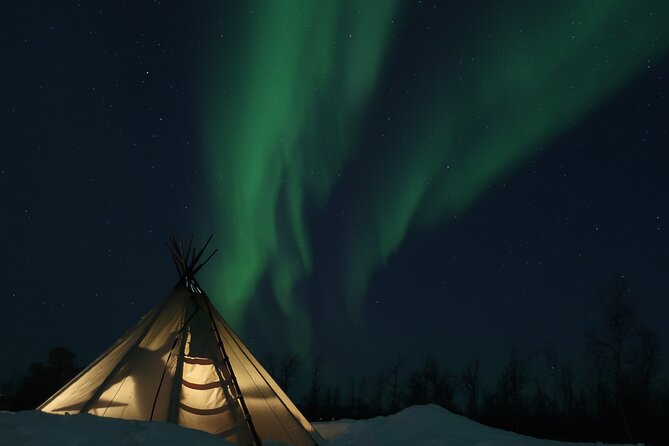 Enjoy the Aurora Show on Top of the Mountain Inc Tipi Dinner - Tipi Dinner by the Crackling Fire