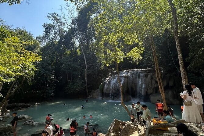 Erawan Waterfall and Kanchanaburi Elephant Care Private Day Tour - Key Points