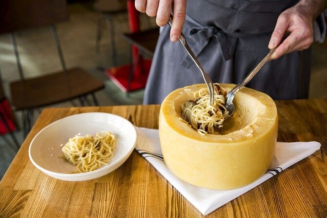 Florence: Flambé Cheese Wheel Truffle Pasta Class & Tiramisù - The Art of Tiramisù Making