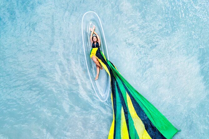 Flying Dress Clear Kayak/Boat Drone Photo Shoot in Montego Bay - Key Points