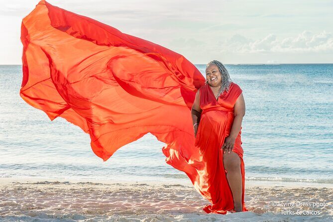 Flying Dress Photo in Turks and Caicos island - The Professional Photographer’s Touch