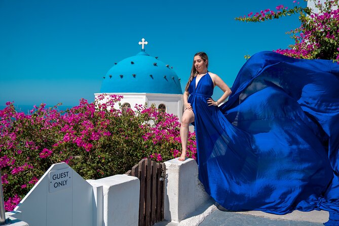 Flying Dress Photoshoot in Oia Private entry to Blue Dome - Price and Value Consideration