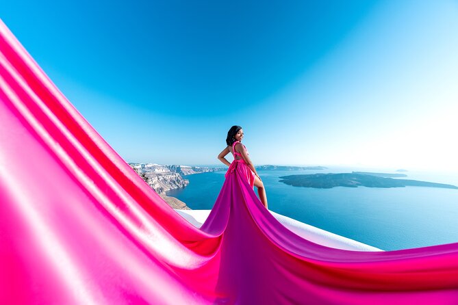 Flying Dress Photoshoot in Santorini by Flying Dress Photo © - Meeting Point and Logistics