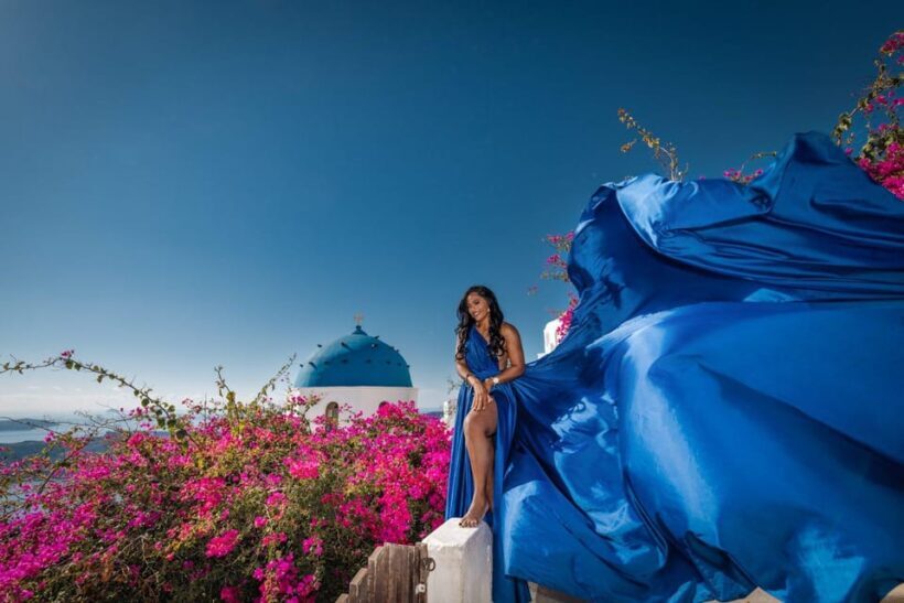 Flying dress Photoshoot in Santorini with Hotel Pickup - What Is This Photoshoot Experience Like?
