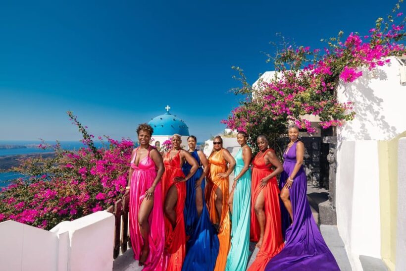 Flying dress Photoshoot in Santorini with Hotel Pickup - The Value Proposition