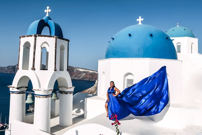 Flying Dress Photoshoot in Santorini With Hotel Pickup - The Sum Up