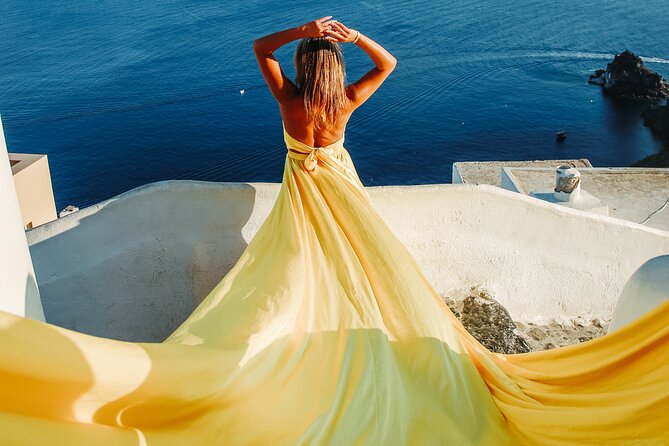 Flying Dress Photoshoot Santorini - Dress Rental and Color Options