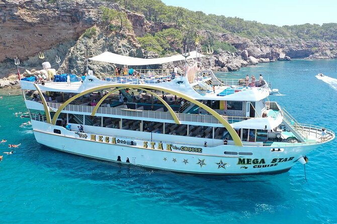 From Antalya to Kemer Mega Star Boat Trip W/Free Transfer - Cruise Features and Highlights