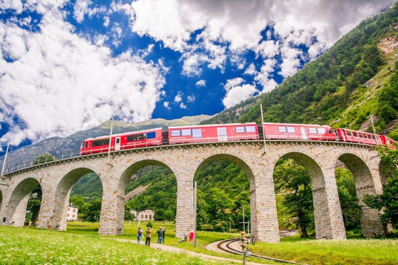 From Milan: Lake Como Cruise, St. Moritz & Bernina Red Train - Maloja Pass and St. Moritz