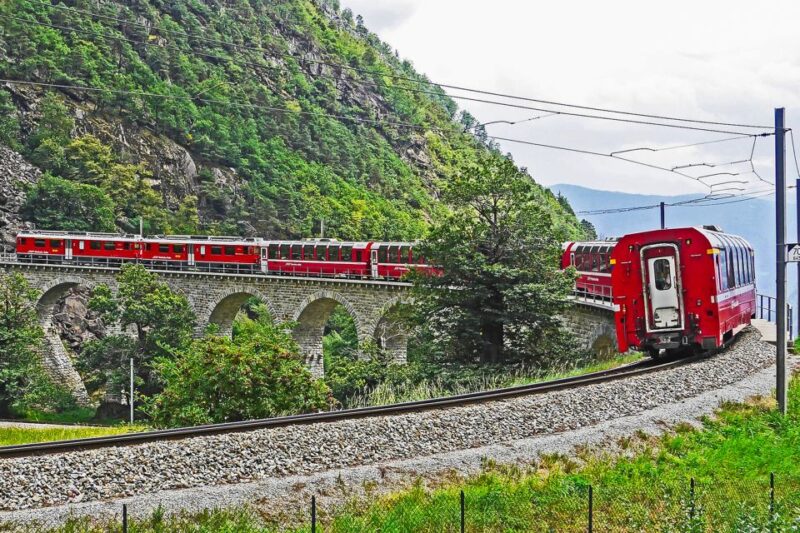 From Milan: Lake Como Cruise, St. Moritz & Bernina Red Train - Scenic Views Along the Route