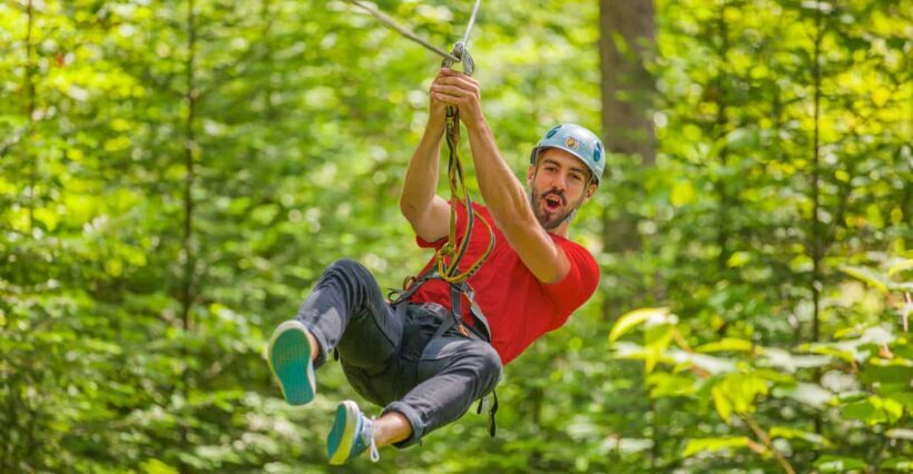 From Montreal: Treetop Trek, Ziplines + beach or waterfall. - The Scenic Afternoon Options