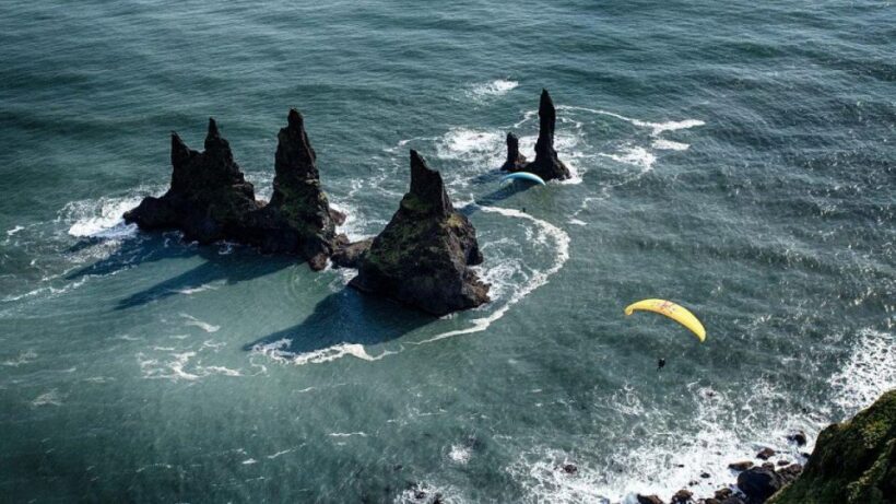 From Reykjavík: Tandem Paragliding & South Iceland Day Tour - First Major Stop: Reynisdrangar & Scenic Overlooks