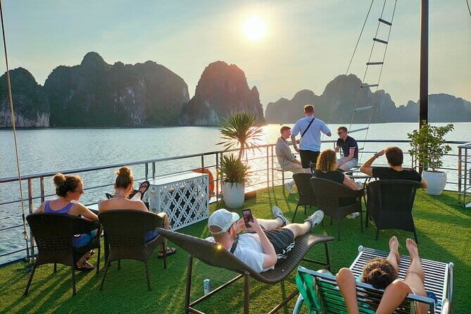 Hanoi to New Halong Bay Luxury Cruise: Buffet, Jacuzzi & Limosine - Relaxation and Sunset Party