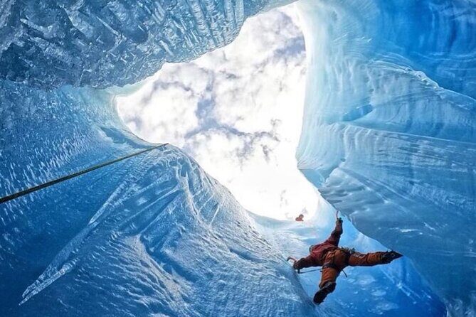 Heli Glacier Crevasse Ice Climbing- Summer - Landing and Ice Climbing