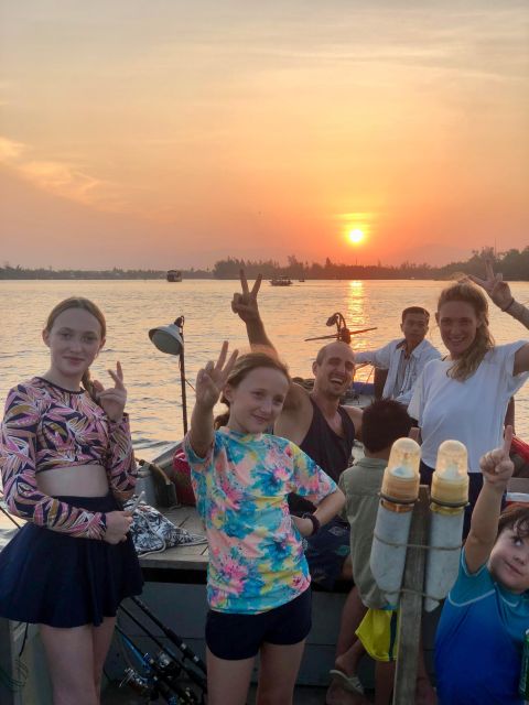 HoiAn Fishing BBQ Sunsent Cruise - Bamboo Basket Boat Adventure and Crabbing in the Mangroves