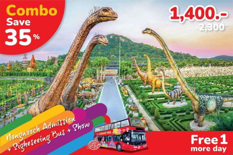 Hop-On Hop-Off Bus Tours and Nongnooch Pattaya Combo - Key Points