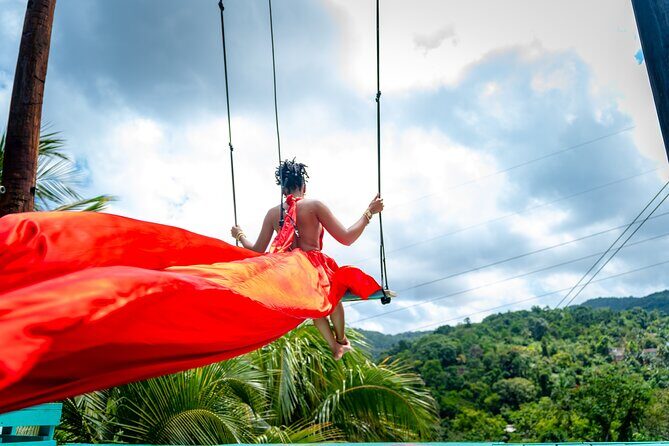 Jamaica Swing Drone Photoshoot with Dress Lunch and Transport - What to Expect from the Tour