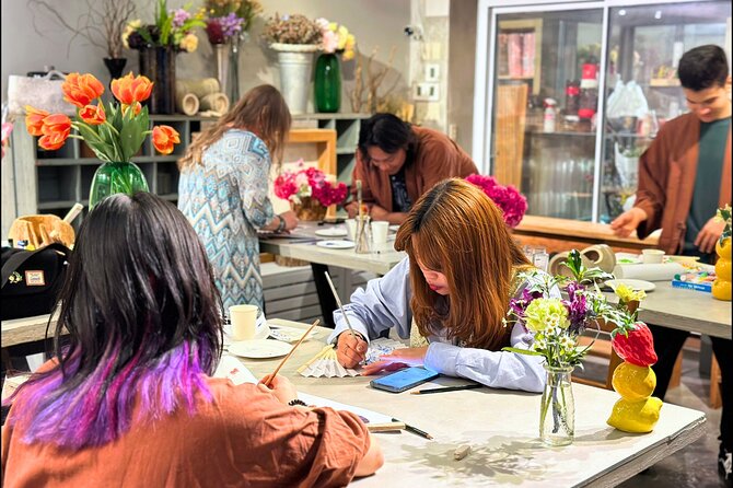 Japanese Fan Painting Workshop ~ in a Tokyo Flower Shop - Arrival at the Park House Chiyoda Kojimachi