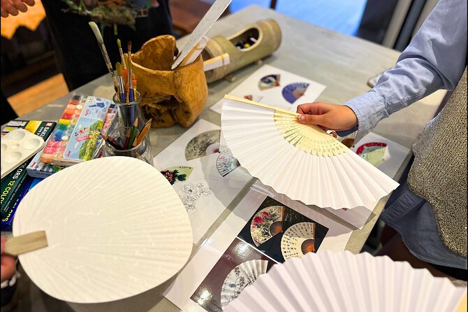 Japanese Fan Painting Workshop ~ in a Tokyo Flower Shop - Exploring Techniques and Inspirations